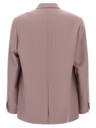 Dries Van Noten Double-Breasted Wool Blazer - Mauve