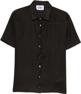 Alpha Studio Homme, Chemises, Noir, Taille: 3XL m/m Short Sleeve Shirt