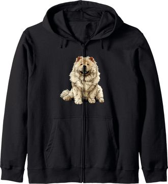 Whyitsme Design Creme Chow Chow Hund Illustration Kapuzenjacke
