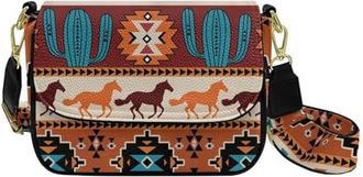 Hugs Idea Sac à main à bandoulière en cuir pour femme avec poche intérieure, portefeuille tendance, Culture occidentale, Taille unique