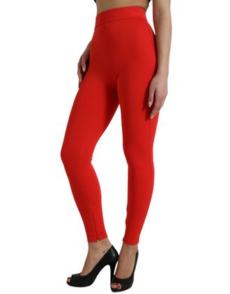 Dolce & Gabbana Womens High-Waist Nylon-Elastane Leggings Red
