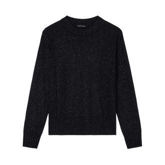 A|X Armani Exchange Regular-Fit Pullover mit Rundhalsausschnitt - - Knitwear - Damen - Schwarzk - S
