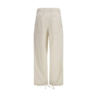 Miharayasuhiro Womens White Cotton Casual Pants