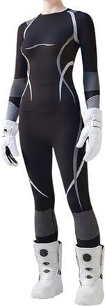 Generic 2026 Combinaison Thermique de Ski Femme sous-V&ecirc;tement Chaud Sportif Veste et Collant pour Conditions Hivernales