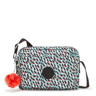 Kipling ABANU M Sac &agrave; bandouli&egrave;re de taille moyenne, Abstract Print (Blanc)