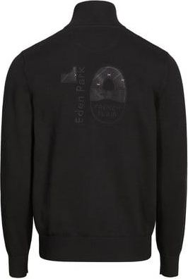 Eden Park Baumwoll-Cardigan mit Stehkragen - Schwarz