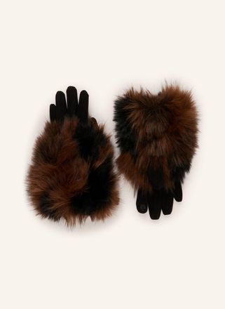Loevenich Loevenich Handschuhe Mit Kunstfell braun