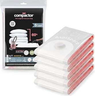 Compactor Flache Aufbewahrungstasche f&uuml;r unter das Bett - Wei&szlig; transparent - Extra flaches Format f&uuml;r Bettdecken, Kleidung, Bettw&auml;sche - Mit Rei&szlig;verschluss - Pl