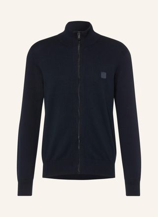 HUGO BOSS Strickjacke Kanozip blau