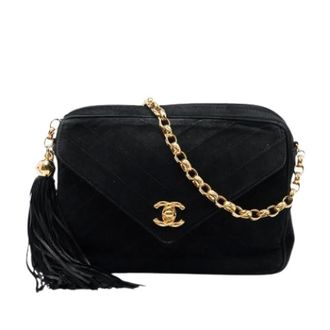 Chanel Pre-owned Vintage Quilted Suede Crossbody - Femme - Pre-owned - Noir - Taille: ONE Size