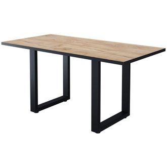 Vicco Table &agrave; manger Livorno, Ch&ecirc;ne noir/force de lor, 160x80cm, Vicco