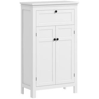 HOMCOM Badezimmerm&ouml;bel Aufbewahrungsm&ouml;bel Badezimmerschrank mit Schublade und Schrank, verstellbare Regale, f&uuml;r Badezimmer, Wohnzimmer, K&uuml;che - 60 x 30 x 102