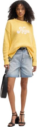HUGO BOSS Hugo - Sareedi Sweatshirt f&uuml;r Damen, &Uuml;bergro&szlig; (Gelb)