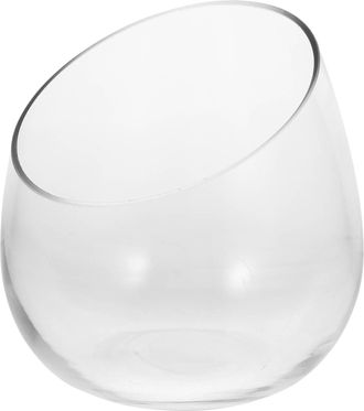DOITOOL Moderner Schr&auml;g Geschnittener Glasblumenvase Transparente Dickwandige Hydrokultur vase Vielseitiger Dekorativer Pflanzenhalter f&uuml;r Sukkulenten und Gar