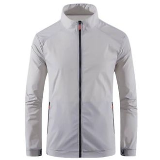 Generic DUHENWU Veste de v&eacute;lo pour homme - Respirante - Ultra l&eacute;g&egrave;re - Protection UV - V&ecirc;tement de sport - Avec col montant - Coupe-vent - Imperm&eacute;able - Manch