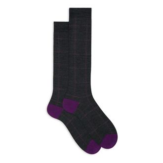 Gallo Gallo, Homme, Sous-v&ecirc;tements, Multicolore, Taille: M Chaussettes Longues en Laine &agrave; Carreaux Fen&ecirc;tres