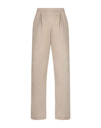 8 by YOOX COTTON BLEND PLEATED HIGH-WAIST CUFFED PANTS