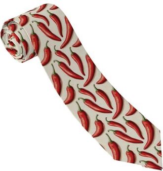 Generic Cravates Homme Piment Rouge Imprim&eacute; Formelle Tie &Eacute;troit Cravate Pour Accessoires Travail C&eacute;l&eacute;brations