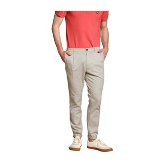 Mason's Homme, Pantalons, Gris, Taille: XL Pantalon Chino Coupe Carotte en Coton et Lyocell