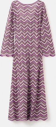 Mango Robe longue &eacute;vas&eacute;e en maille pourpre - Femme - XS - MANGO