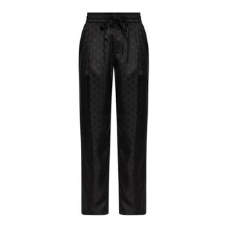Dolce & Gabbana Seidenmonogrammhose - - Trousers - Herren - Schwarzk - 3XL