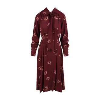 Mar De Margaritas Georgia Bow Neck Dress - Femme - Robes - Brun - Taille: 40 FR