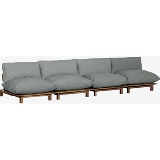Sklum Modulares 4-teiliges Sofa aus Akazienholz Brina Grau Anthrazit - Sklum