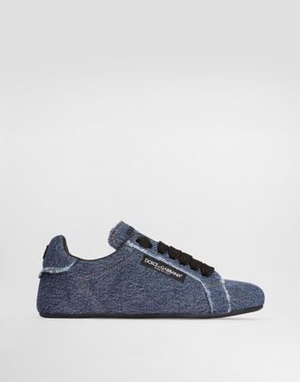 Dolce & Gabbana Schuh Portofino Soft Aus Denim - Mann Sneakers Blau 40