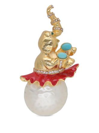 Kenneth Jay Lane Pre-owned Juggling Elephant Brosche - Gold