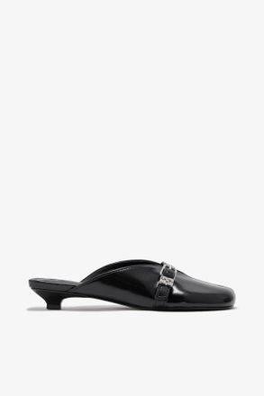 Ganni Mules Sue &agrave; petit talon noires Noir Oleatex - Taille 41 - Pour Femme
