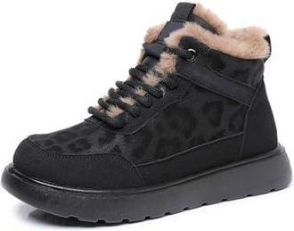Generic Bottes de neige chaudes et doubl&eacute;es en peluche pour femme, confortables et chaudes pour lext&eacute;rieur, avec fourrure. (Black,36)