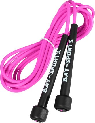 Bay Sprungseil mit PVC-Seil und Kunststoffgriffen, Längenverstellbar 280 cm, Neon Pink/Schwarz