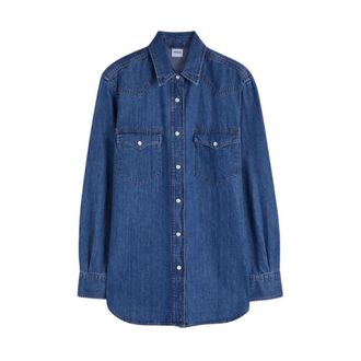 Aspesi Langes Denim Texan Hemd - - Shirts - Damen - Blau - S