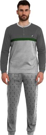 De Fonseca Pyjama pour Homme en Coton Chaud, Art. FR242 Gris Chiné L