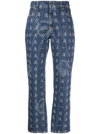 Ahluwalia Studio Jeans mit Logo-Muster - Blau
