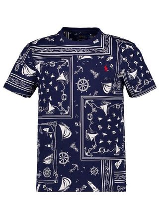Polo Ralph Lauren Herren T-Shirt blau gemustert Slim Fit
