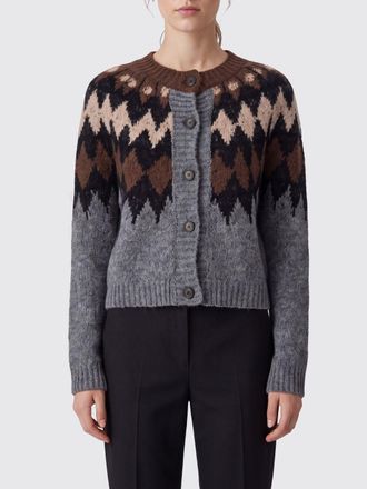 Tela Cardigan en m&eacute;lange de laine et mohair &agrave; motif losanges et col rond