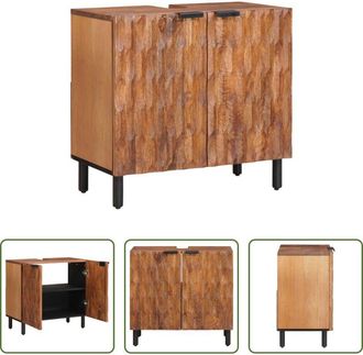 vidaXL Holz Schrank - Waschbeckenschrank Braun 62 x 33 x 58 cm Massivholz Mango