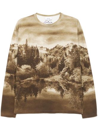 Maison Kitsuné t-shirt à imprimé graphique - Tons neutres