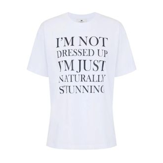 Elisabetta Franchi Leichtes Jersey-T-Shirt mit Print - - Tops - Damen - Wei&szlig; - M