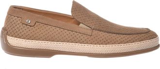 Baldinini Homme, Chaussures, Beige, Taille: 41 EU Mocassin Imprim&eacute; Tiss&eacute; en Nubuck