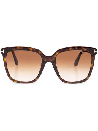 Tom Ford Eyewear lunettes de soleil &agrave; charni&egrave;re en T - Marron
