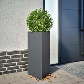 vidaXL Vidaxl - Jardini&egrave;re anthracite triangulaire 40x34,5x70 cm acier