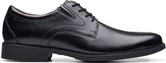 Clarks Mixte Whiddon Plain Shoes, Black Leather, 49.5 EU