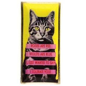 Gift Company Love Plates, Glasteller, L, Katze, gelb