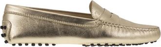 Tod's Metallic Leather Moccasin With Hand-Stitched Accen - Gr. 37 (EU) - in Gold