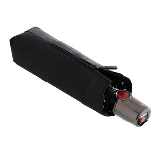 Knirps Taschenschirm T.100 Small Duomatic in Schwarz mit Schutzh&uuml;lle I Kleiner Regenschirm mit Duomatic-Funktion I Auf-Zu-Automatik I Taschenregenschirm mit 