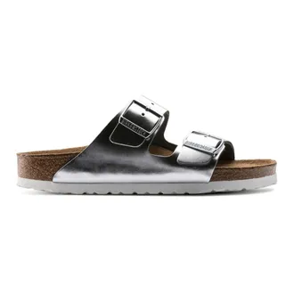Birkenstock Homme, Chaussures, Gris, Taille: 41 EU Arizona Silver Slippers