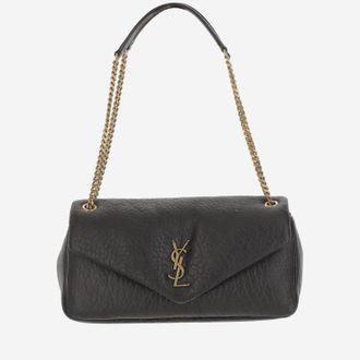 Saint Laurent Womens Calypso Medium Leather Bag Black Lambskin Shoulder