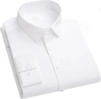 Generic Chemises &agrave; manches longues de couleur unie pour homme, coupe ajust&eacute;e, couleur unie, &eacute;lastique, poche unique, hauts daffaires, Jt-2128-1, 3XL